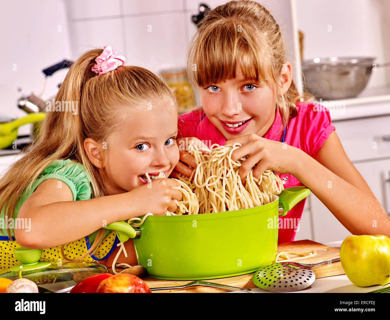 Children cooking at kitchen Stock Photo - Alamy