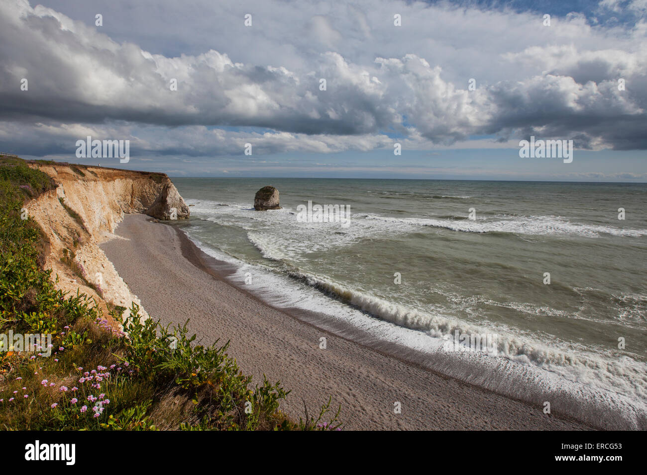Dramatic coastline at Freshwater Bay and Cliffs on the Isle of Wight UK ...