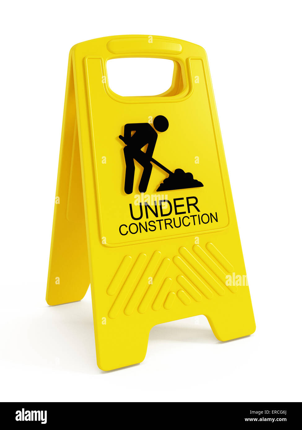 Under construction signboard on white background Stock Photo - Alamy