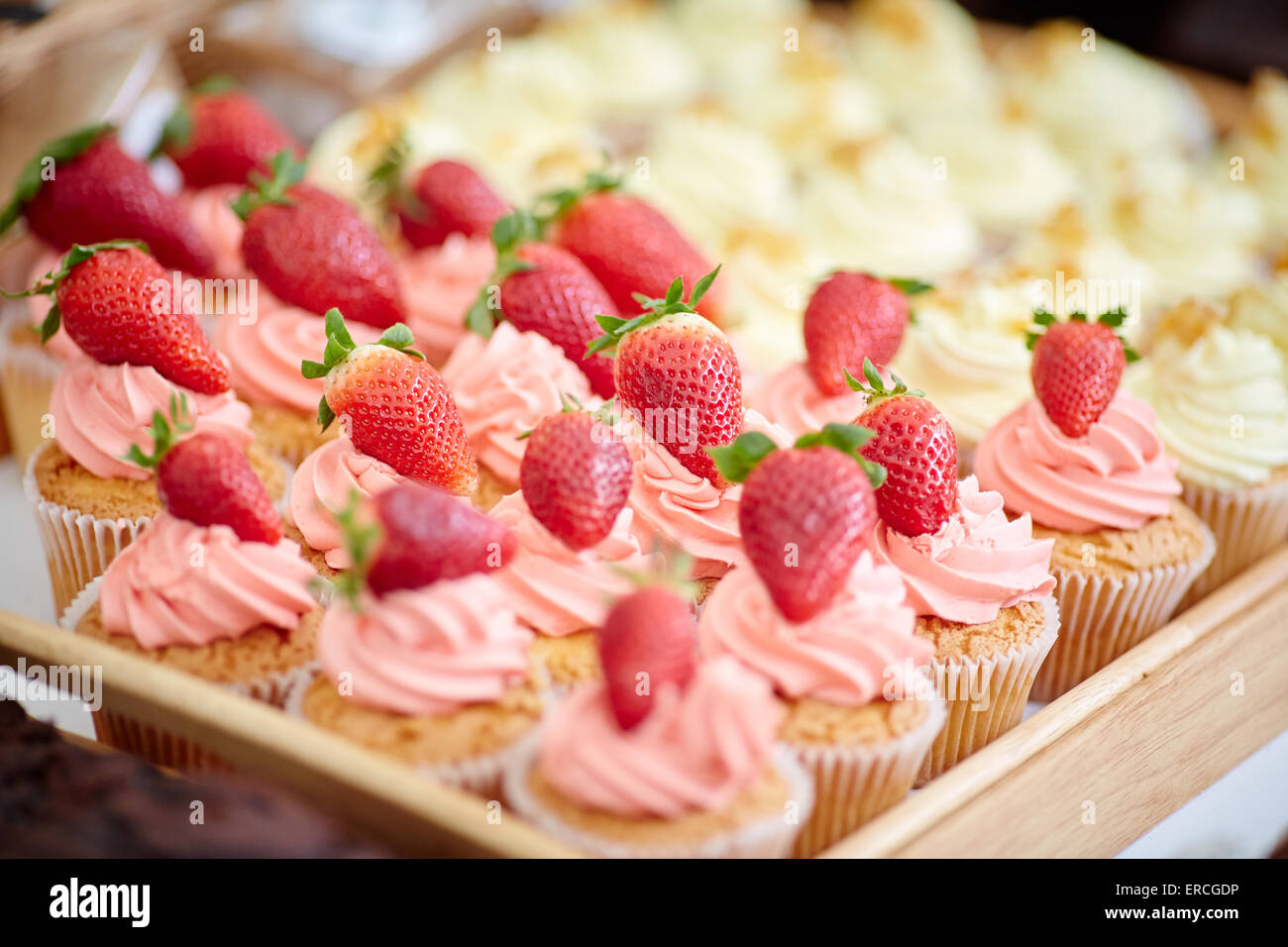 sweet cake Buffet food on table top Stock Photo - Alamy