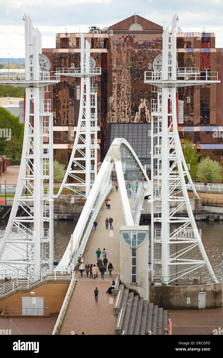 Salford Quays Millennium Bridge and Quay West building behind Architect ...