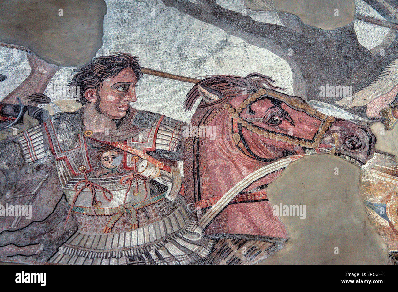 Mosaic of Alexander at Issus Stock Photo - Alamy