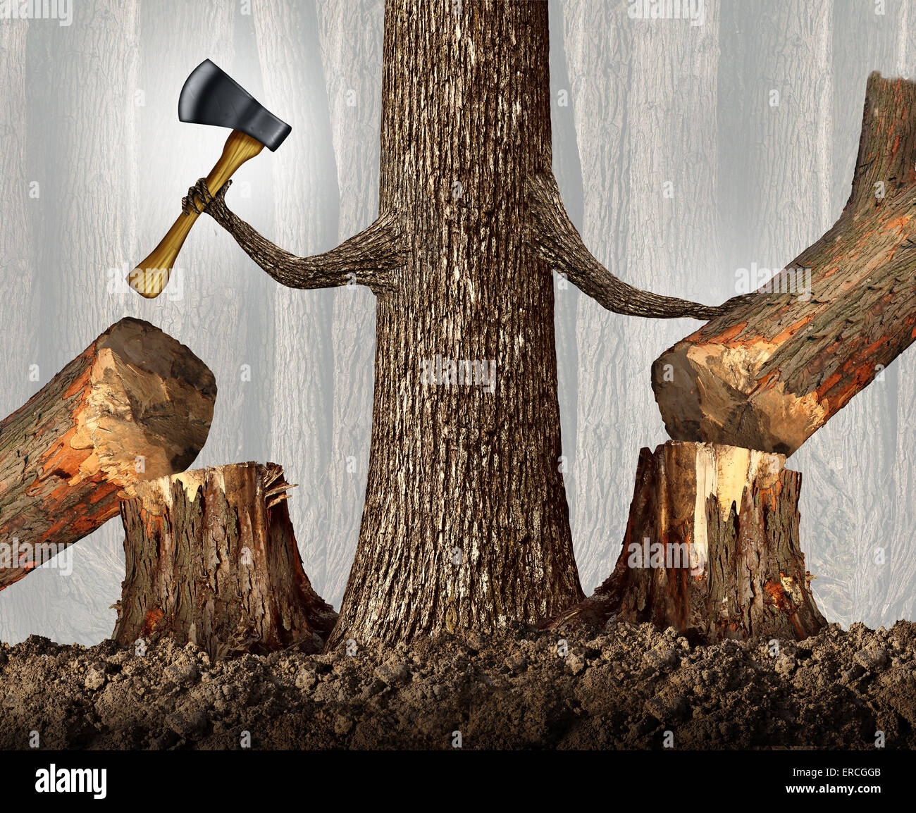 Competitive strategy concept as a ruthless tree eliminating competition ...