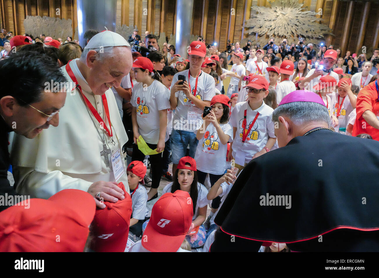 Vatican City. 30th May, 2015. Pope Francis meet the Train of the ...