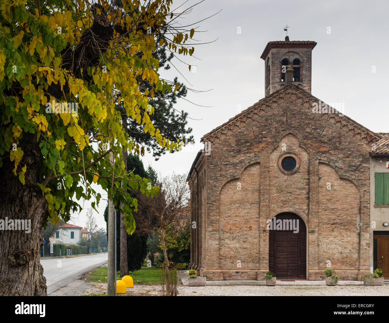 Brickwall facade of the XVI century church dedicated to The Ascension ...
