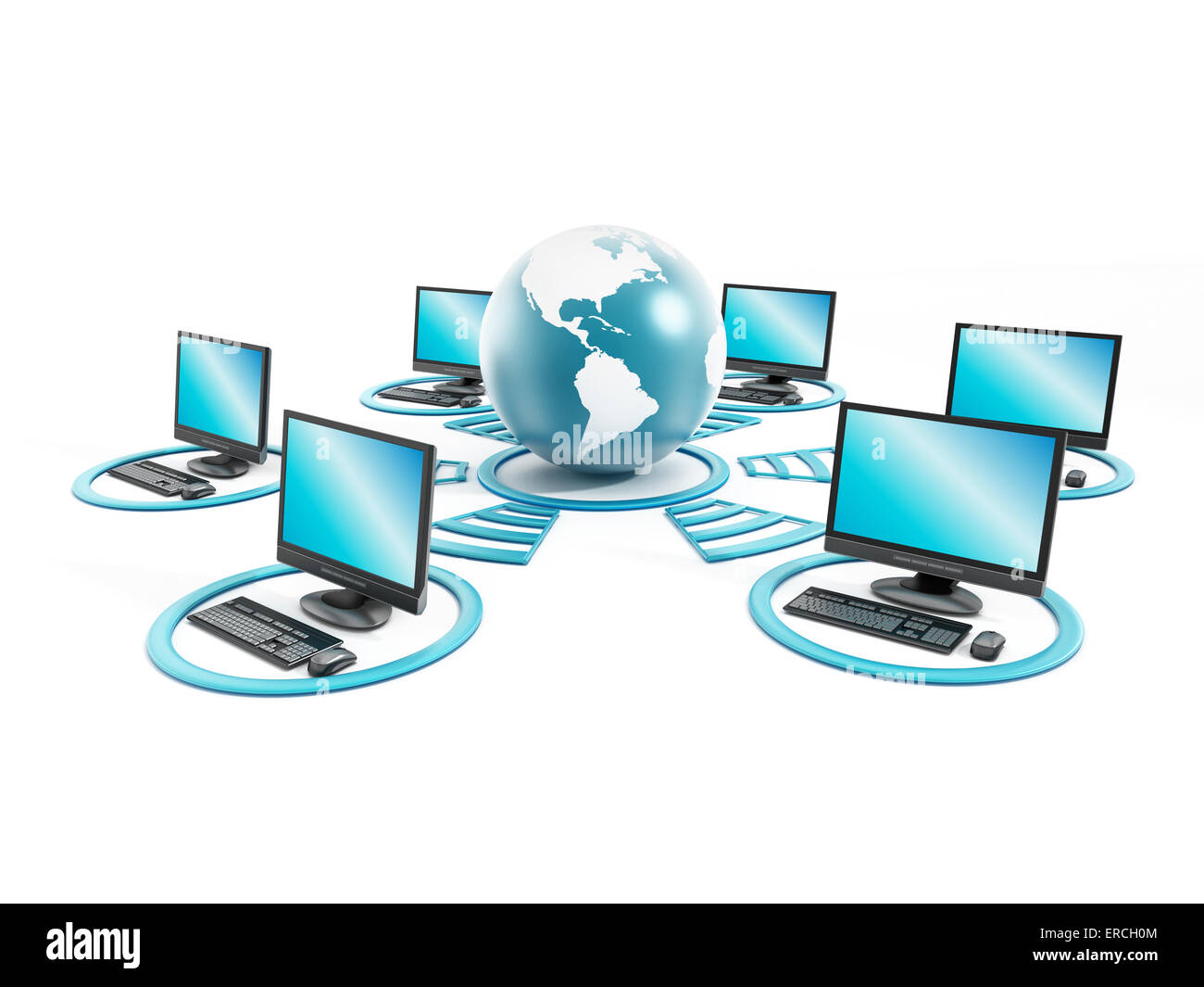 Global network with connected personel computers Stock Photo - Alamy