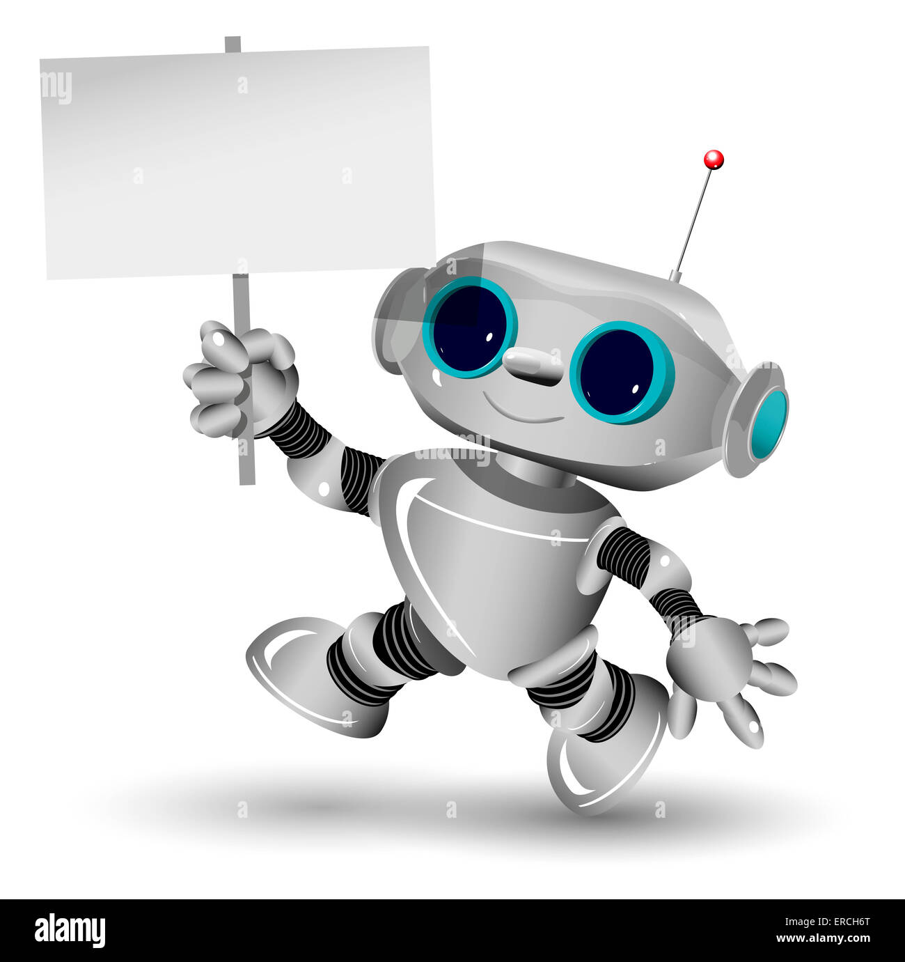 Illustration a white robot and white background Stock Photo - Alamy