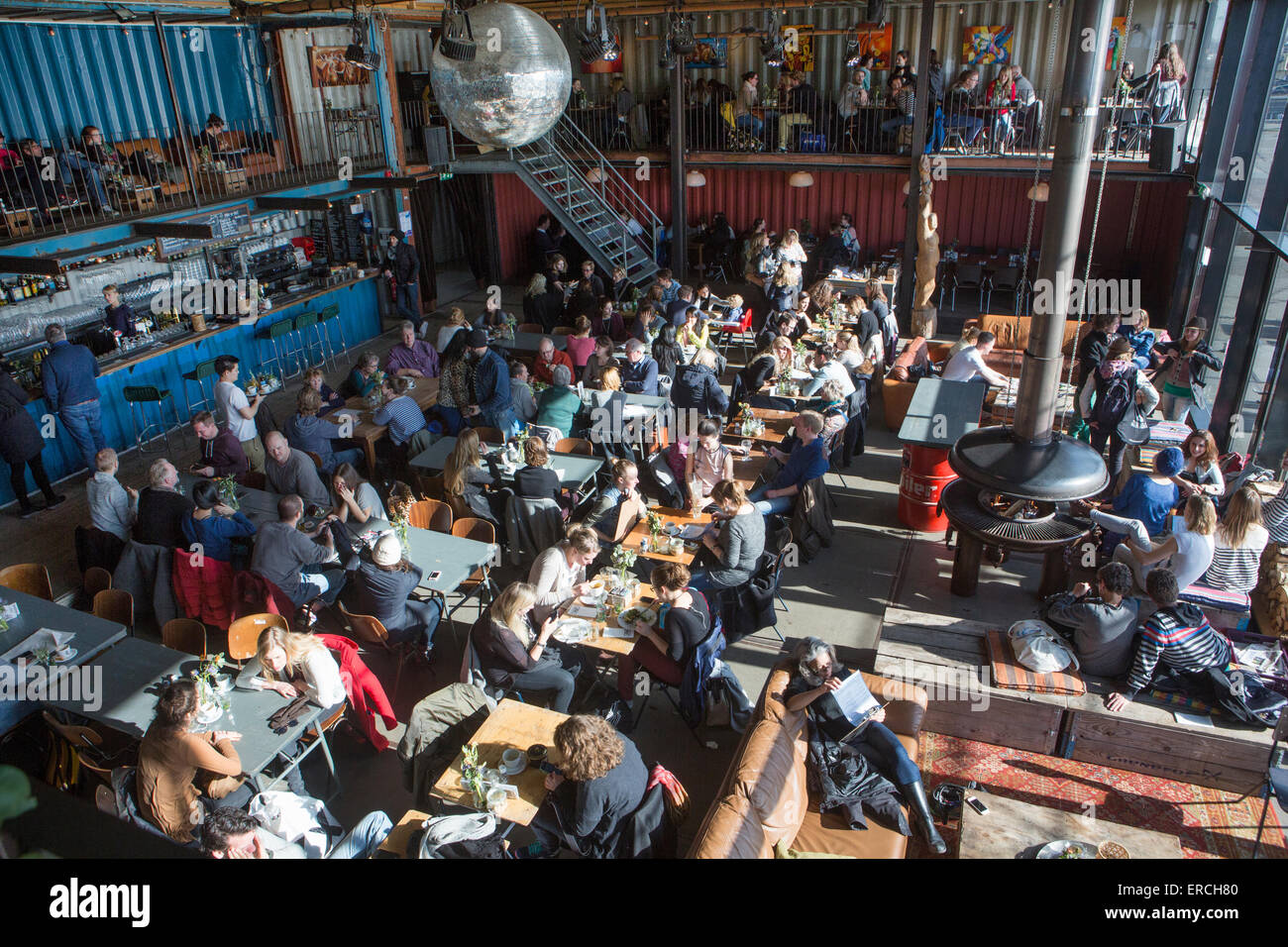 cafe restaurant 'de Pllek' in Amsterdam, Holland Stock Photo - Alamy