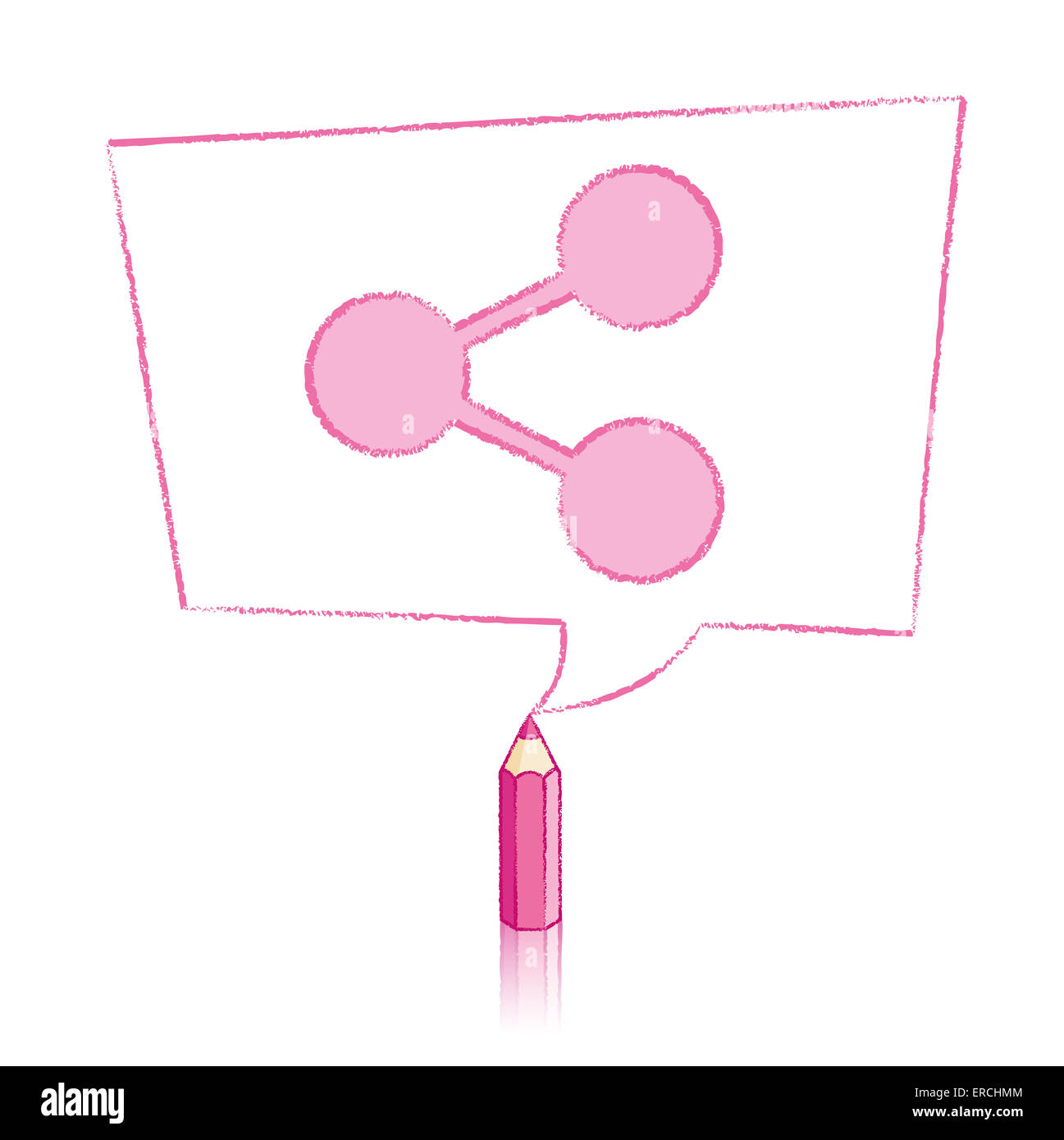 Pink pencil drawing information Cut Out Stock Images & Pictures - Alamy