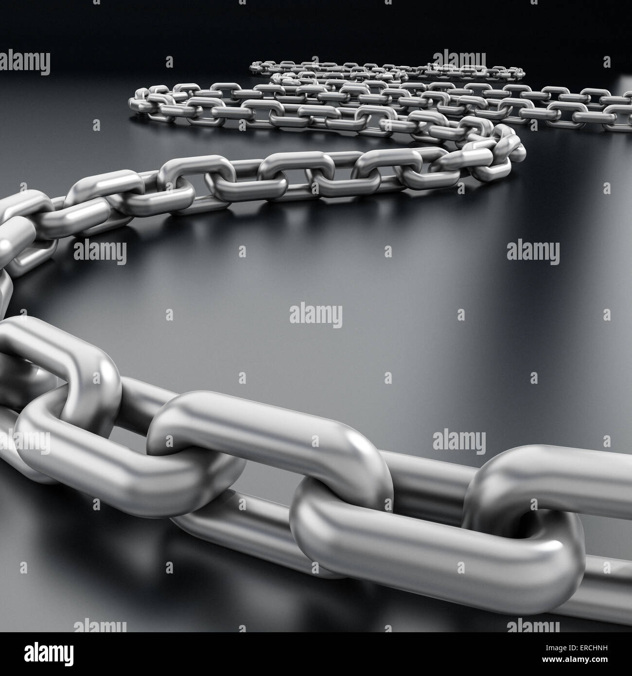 Chain isolated on black reflective background Stock Photo - Alamy