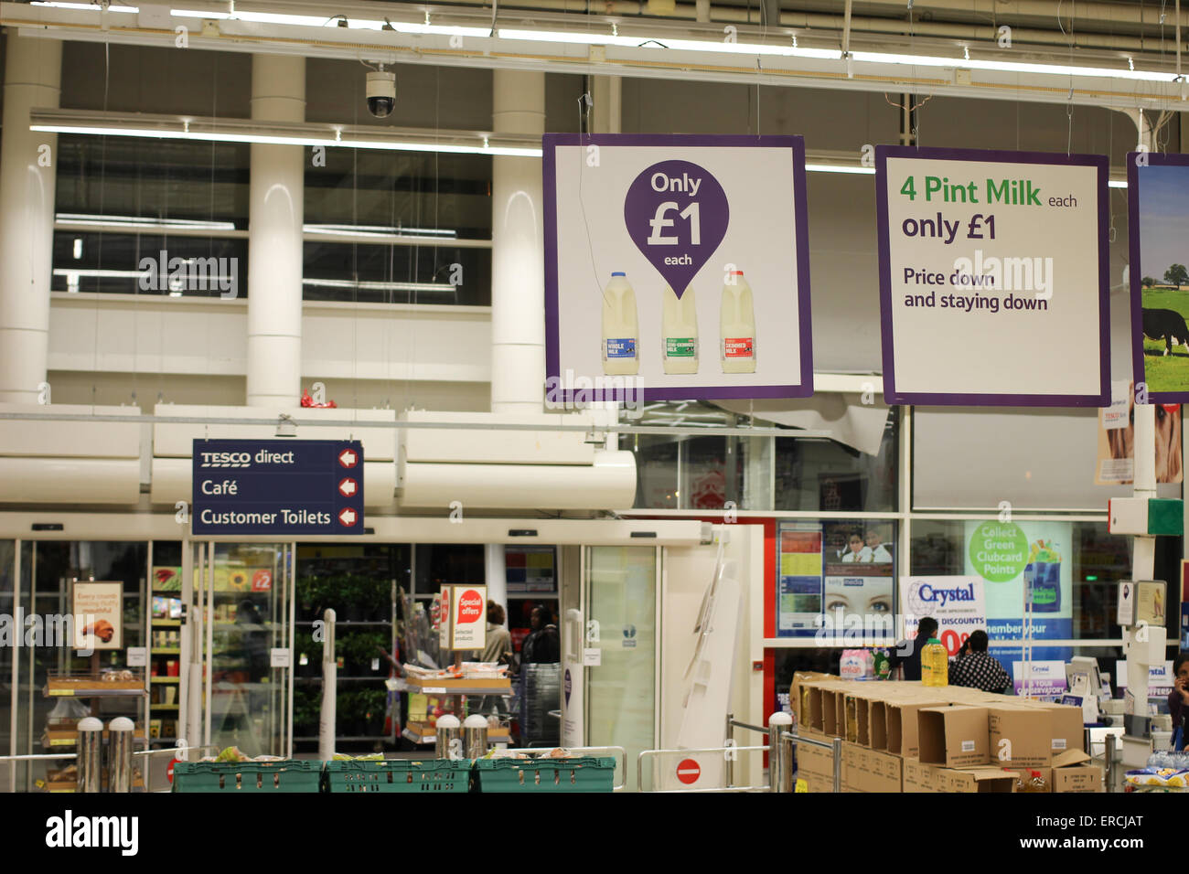 Tesco store showing aisles and shelves Stock Photo - Alamy