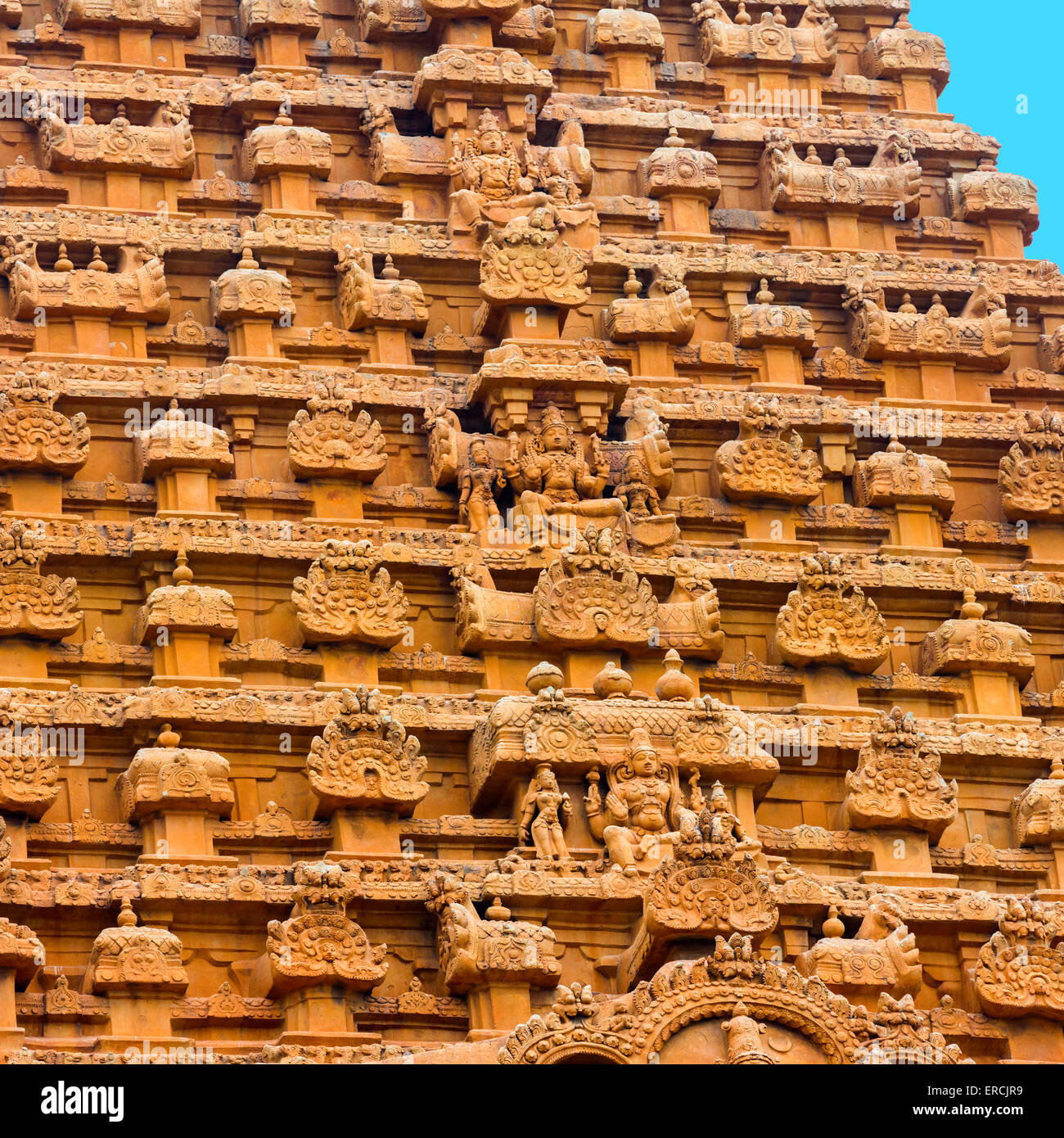 great architecture of Hindu Temple element entrance gate, bas-relief ...