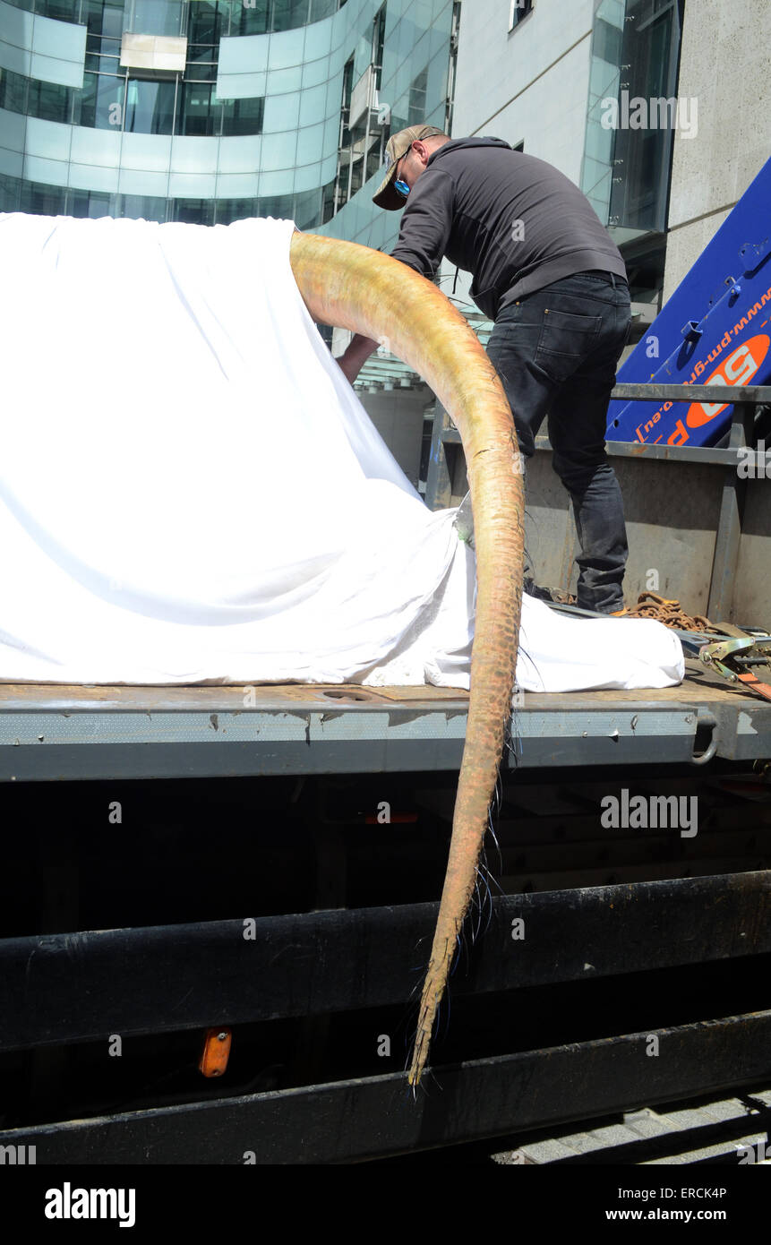 London, UK, 1 June 2015, T Rex leaves Broadcasting House after autopsy ...