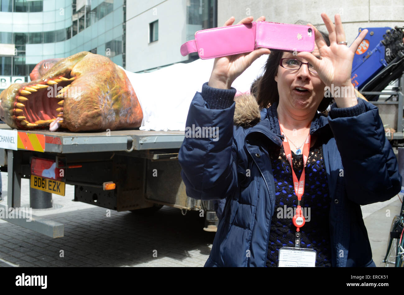 London, UK, 1 June 2015, T Rex leaves Broadcasting House after autopsy ...