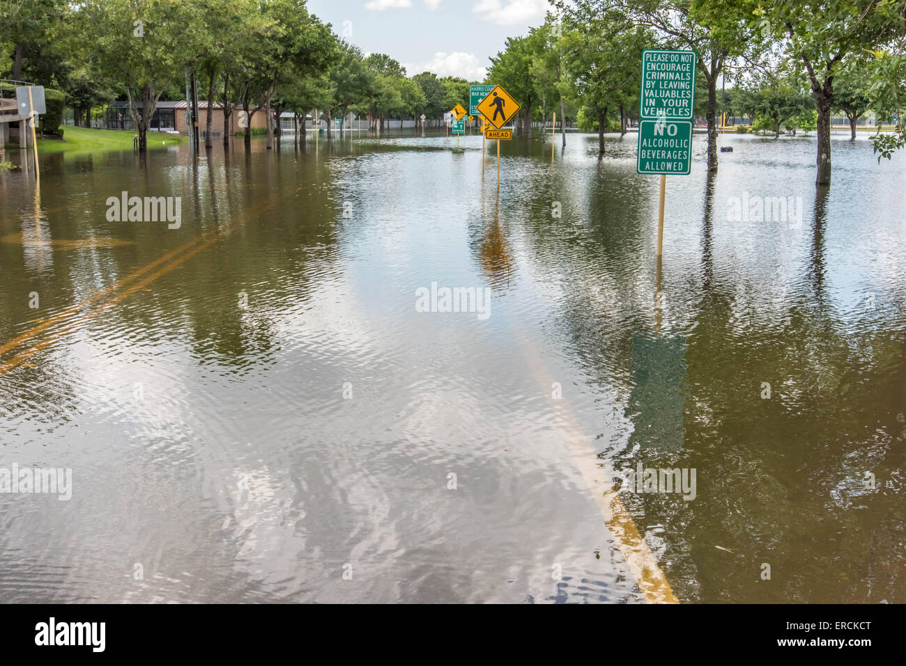 May 30, 2015 - Addicks Reservoir Park, Houston, TX: Standing flood ...
