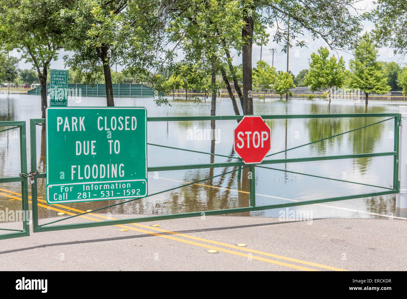 May 30, 2015 - Addicks Reservoir Park, Houston, TX: Standing flood ...
