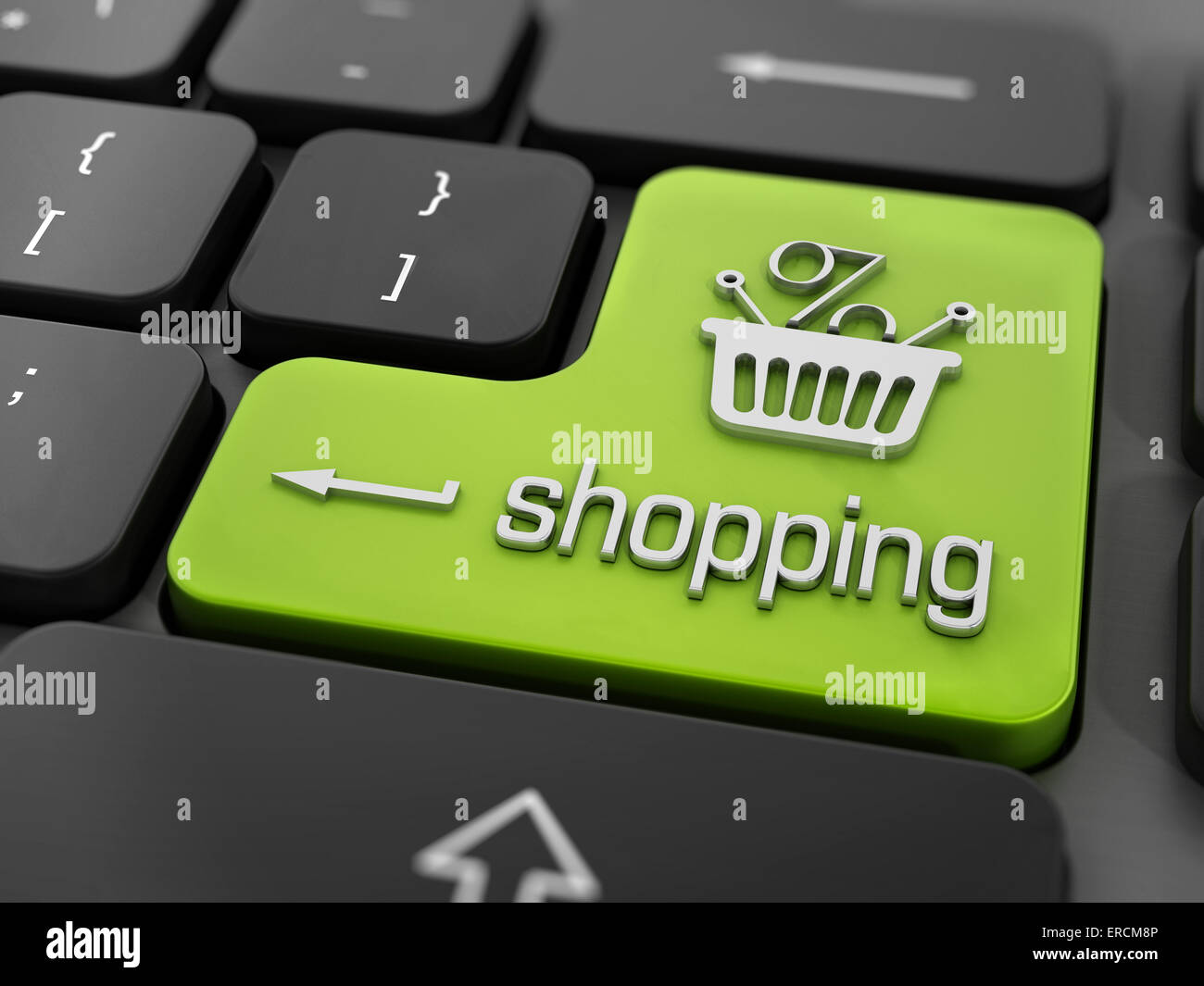 Shopping key on the keyboard Stock Photo - Alamy