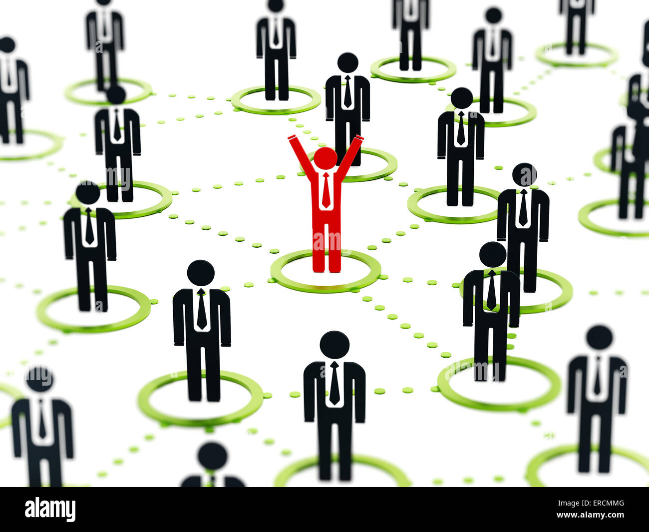 Human network concept with business people connected to each other ...