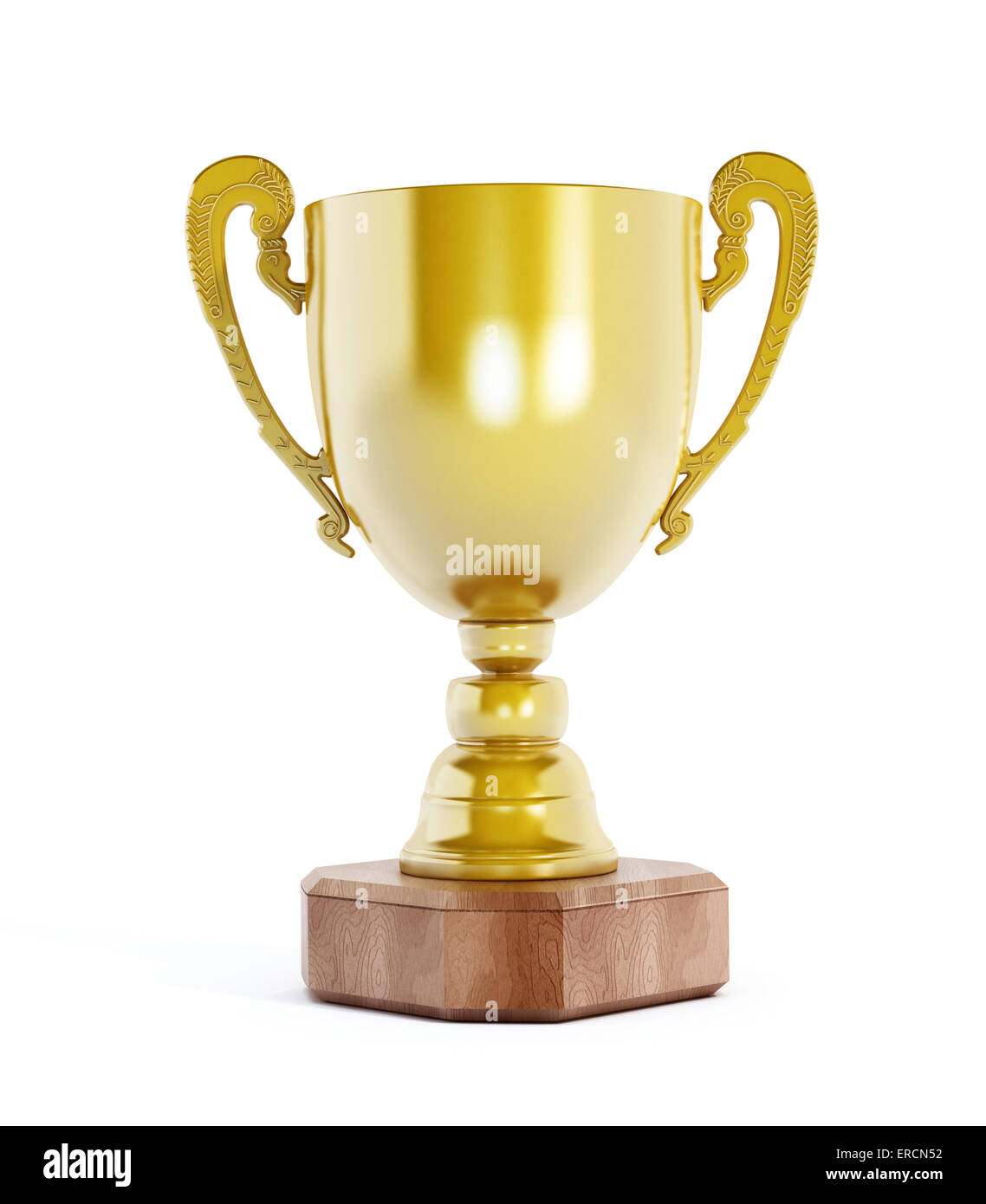 Gold cup isolated on white background Stock Photo - Alamy