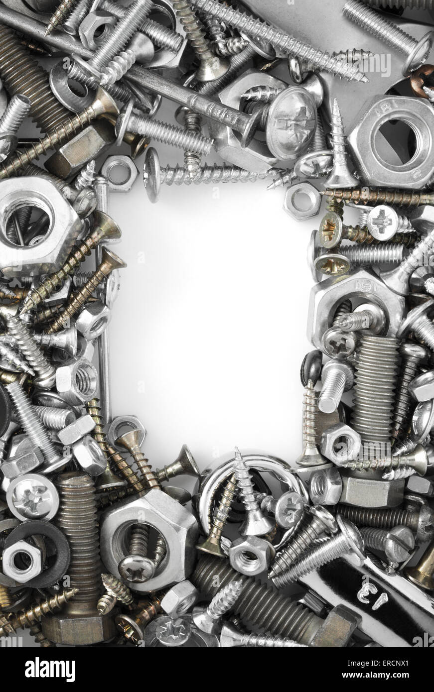 hardware tools on white background Stock Photo - Alamy