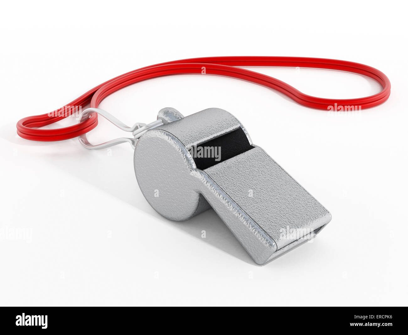Whistle with red rope isolated on white Stock Photo - Alamy