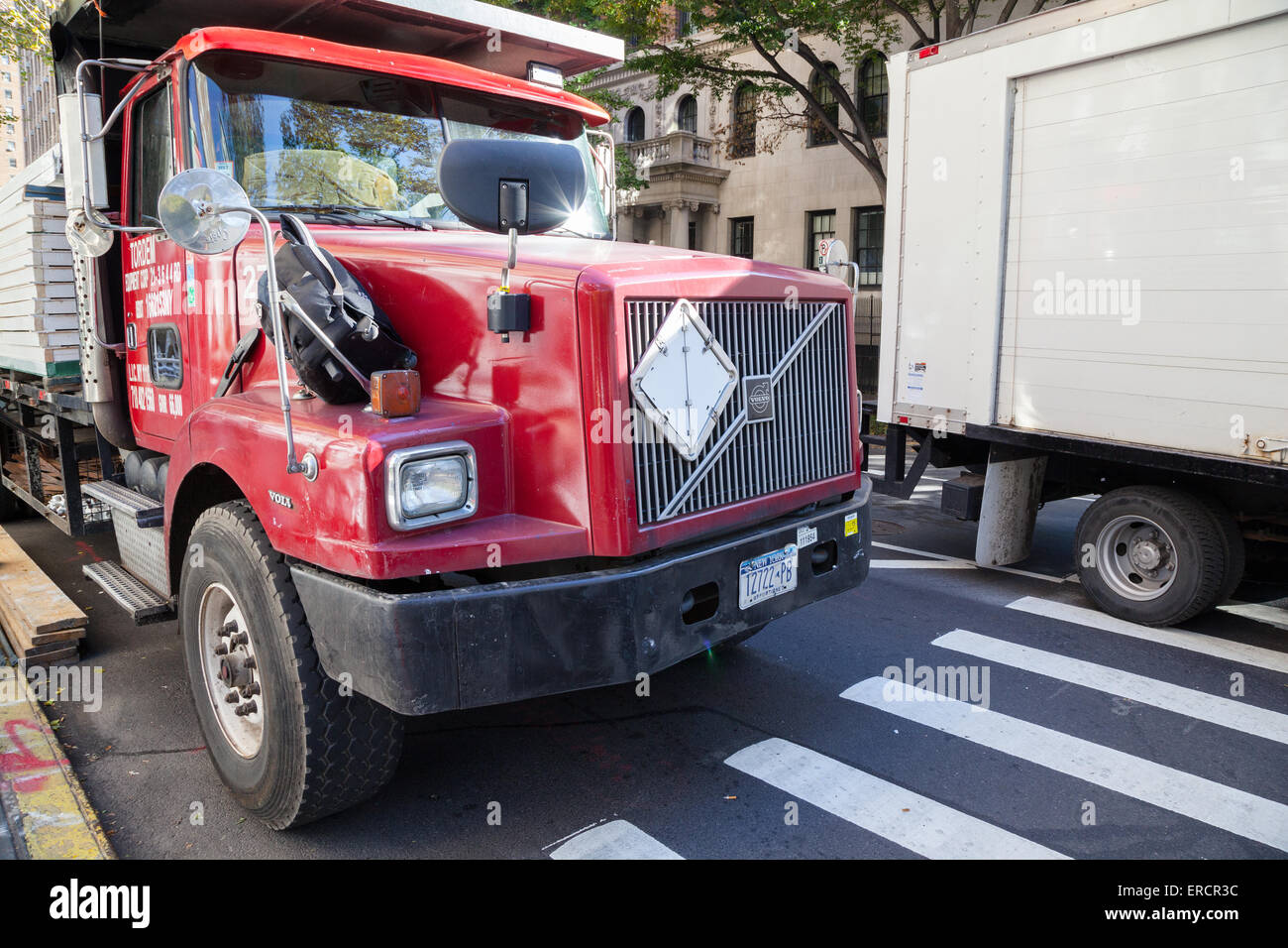 A Volvo truck parked up in a Manhattan street Stock Photo - Alamy