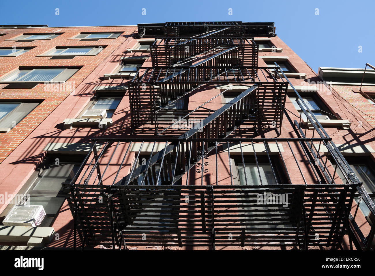 A fire escape on a building in Manhattan, New York Stock Photo - Alamy