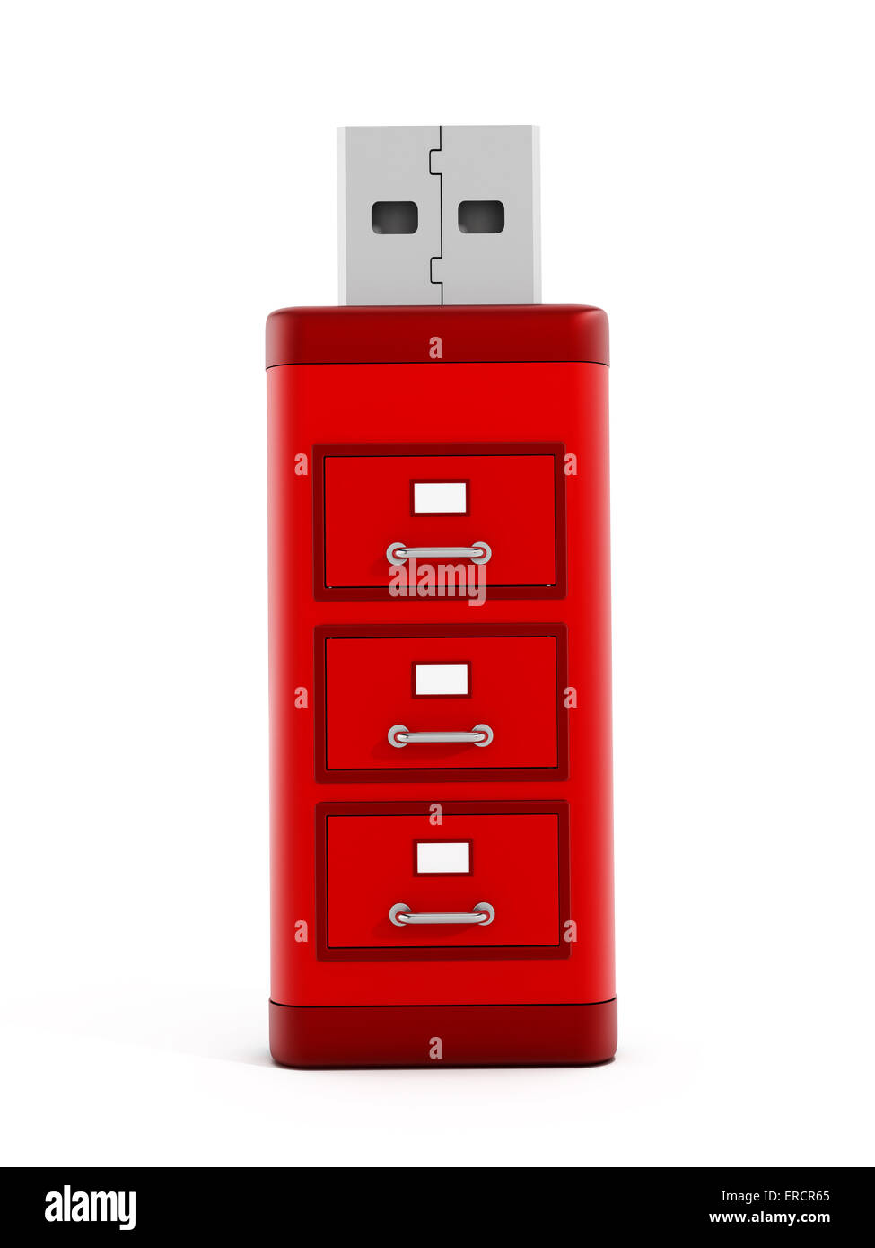 File drawers on red usb storage device Stock Photo - Alamy