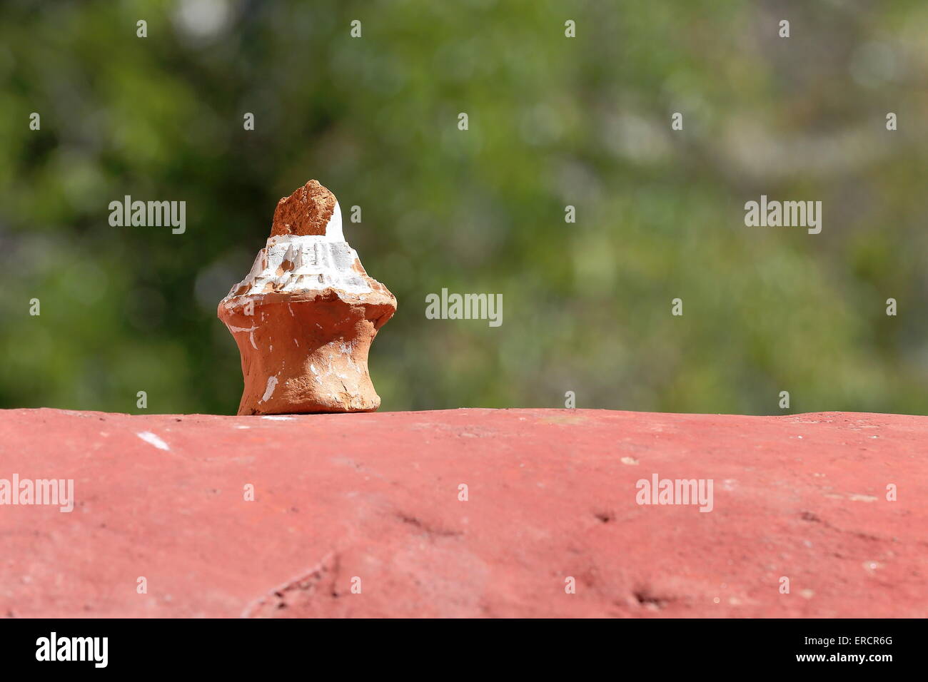 Small terracotta device-parapet of Lhakhang Puk-cave. Here Lhalung ...