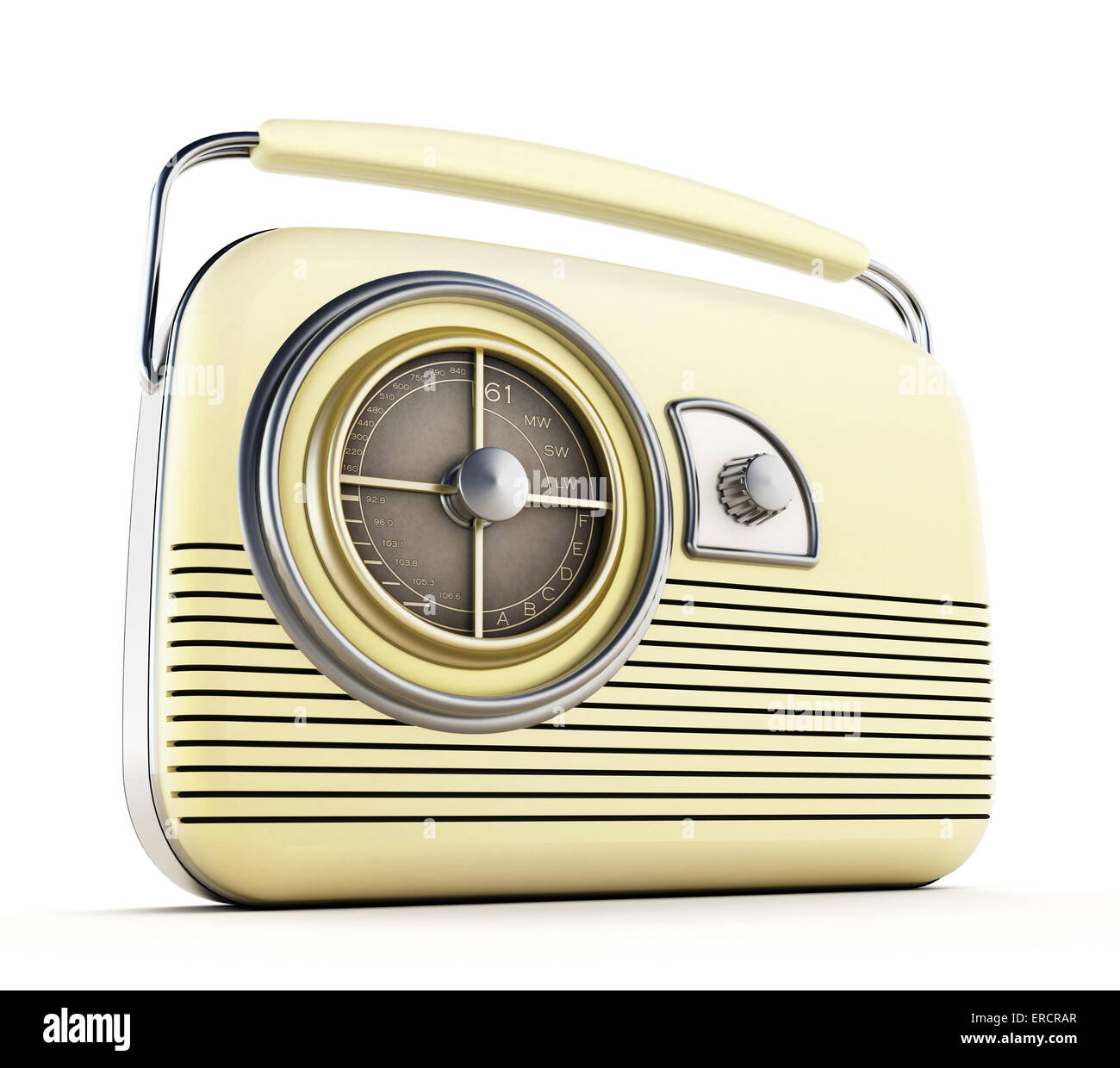Vintage radio isolated on white background Stock Photo - Alamy
