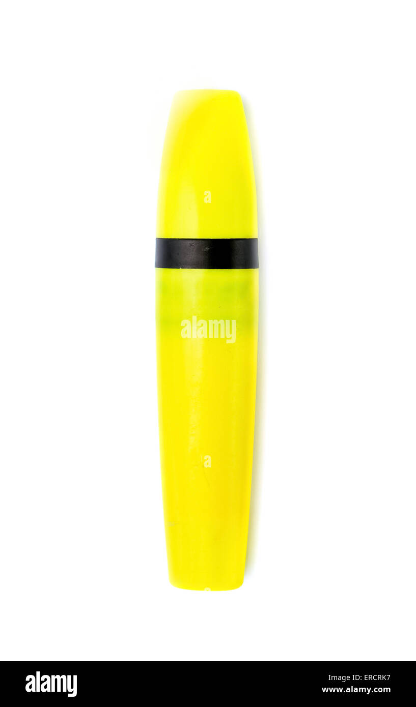 This is Yellow highlighter isolated over white Stock Photo - Alamy