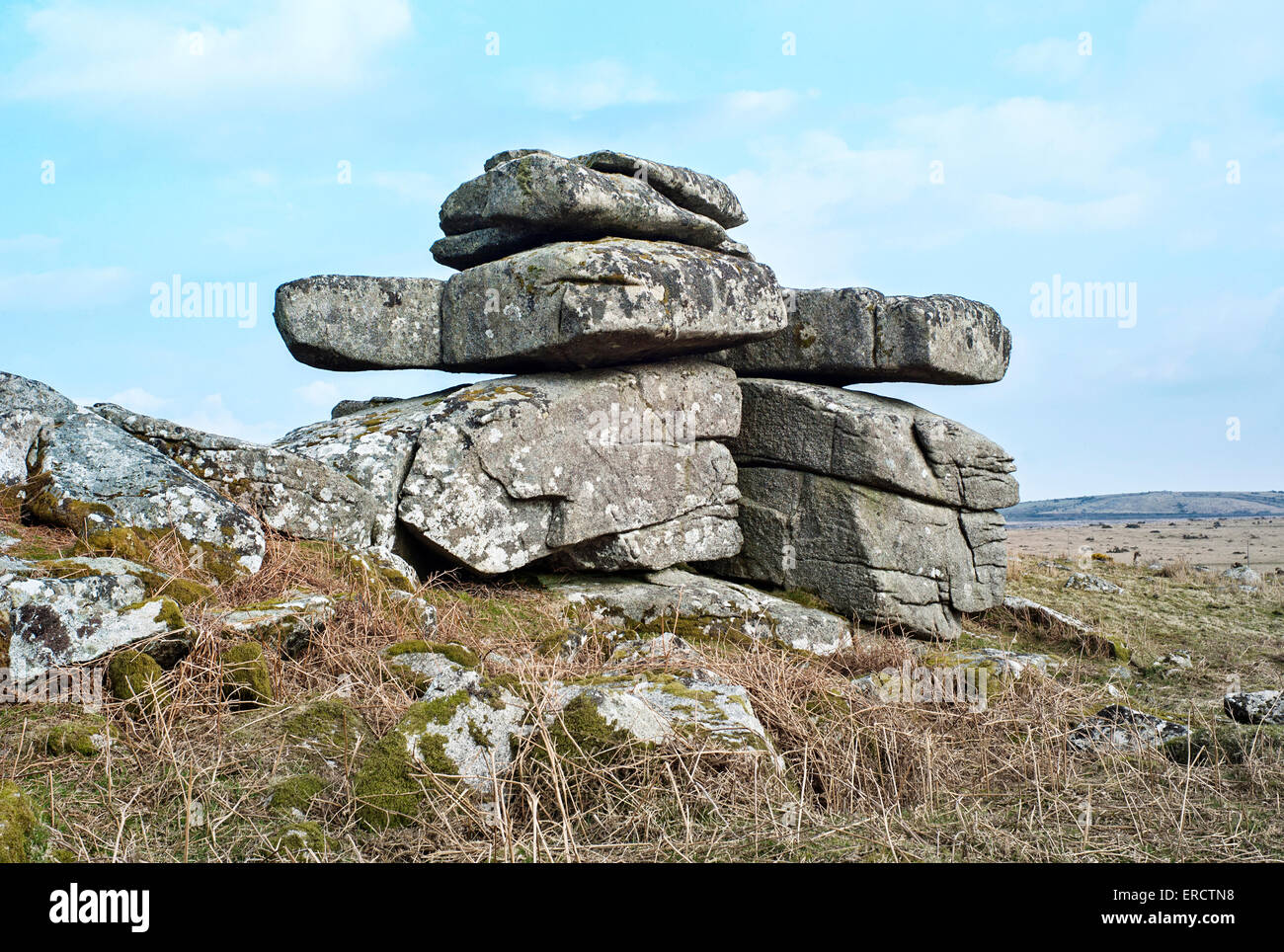 granite stones at at Carbilly Tor on Bodmin Moor in Cornwall Stock ...