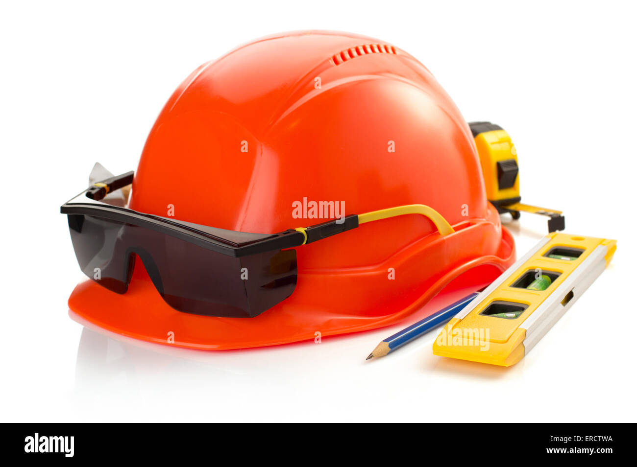 Safety helmet level tape Cut Out Stock Images & Pictures - Alamy