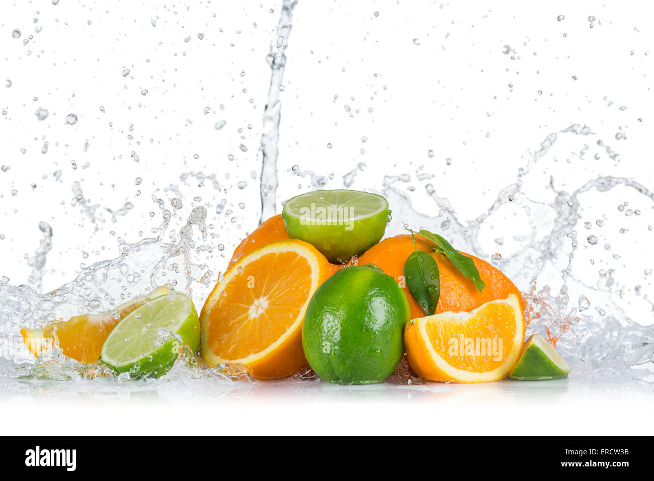 Fresh fruit with water splash Stock Photo - Alamy