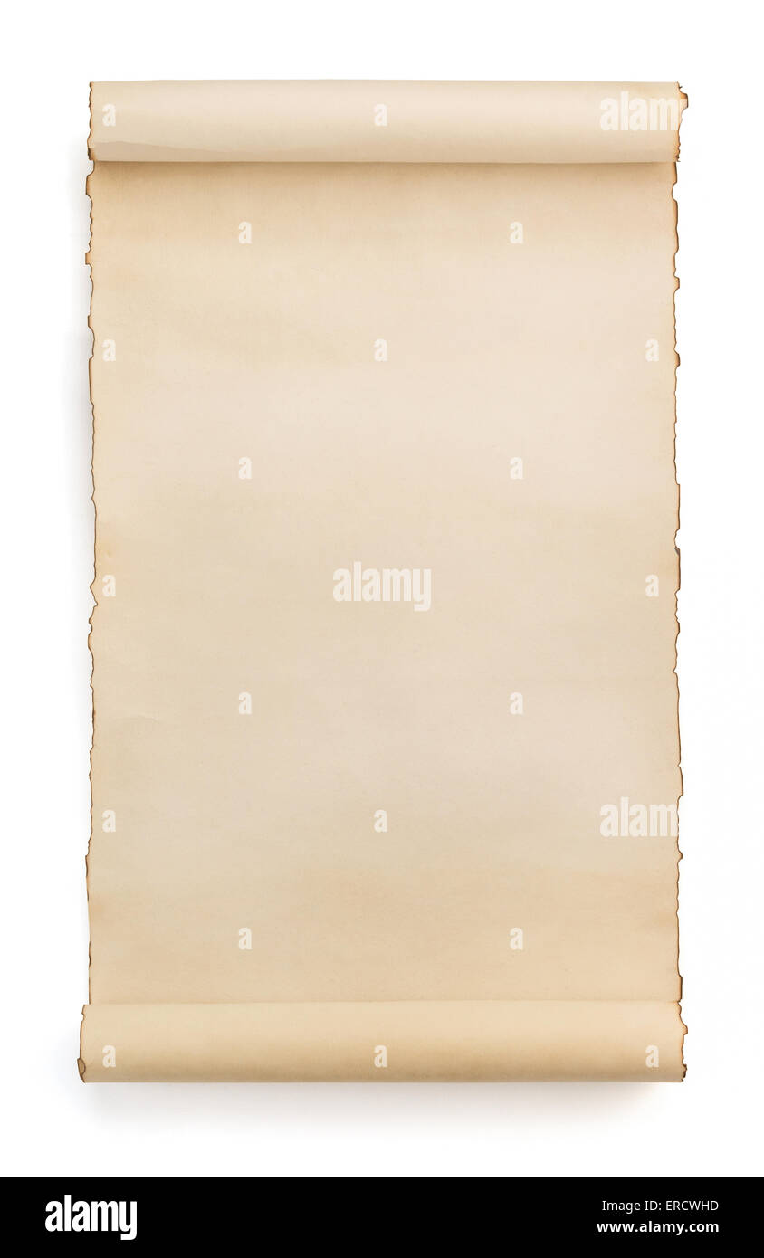parchment scroll isolated on white background Stock Photo - Alamy