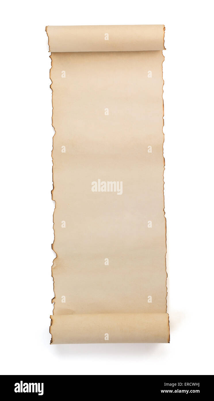 parchment scroll isolated on white background Stock Photo - Alamy