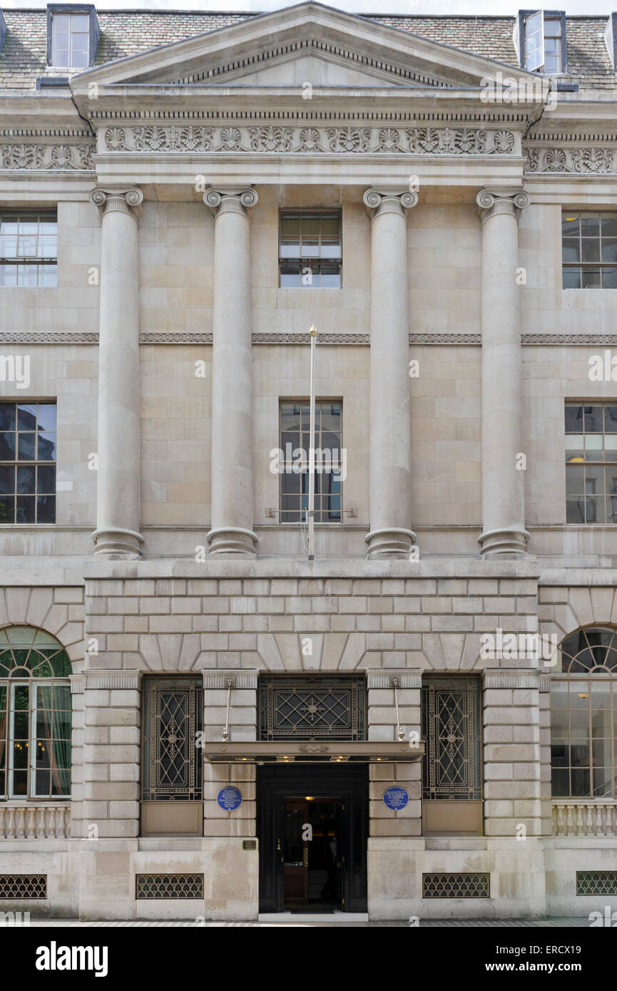 Commemorative plagues outside the building where Harry Gordon Selfridge ...