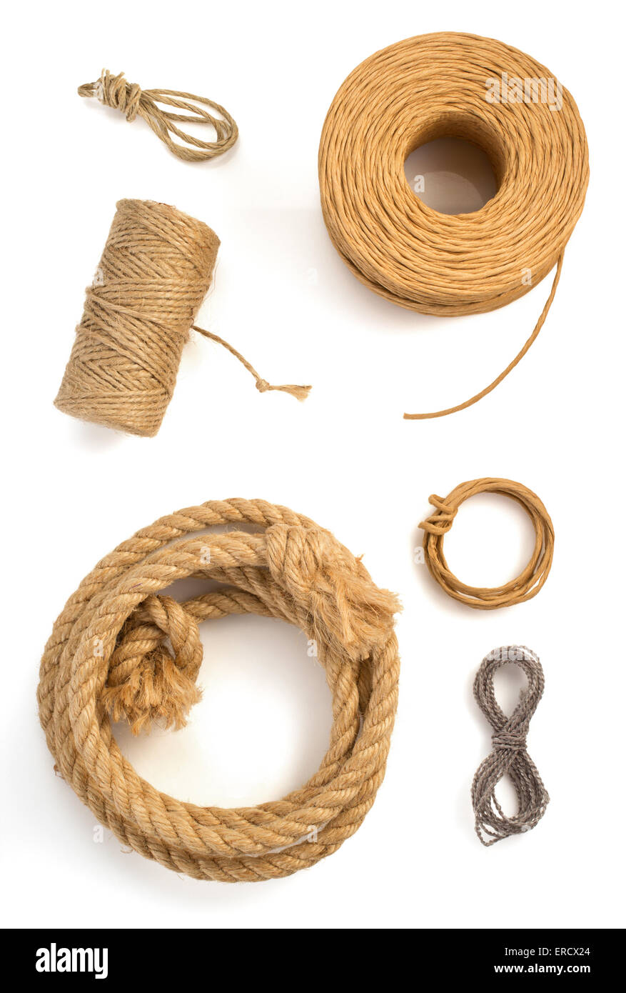 roll of twine cord and thread isolated on white background Stock Photo ...