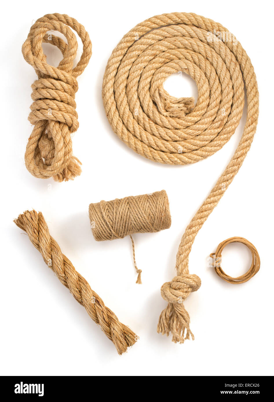 roll of twine cord and thread isolated on white background Stock Photo ...
