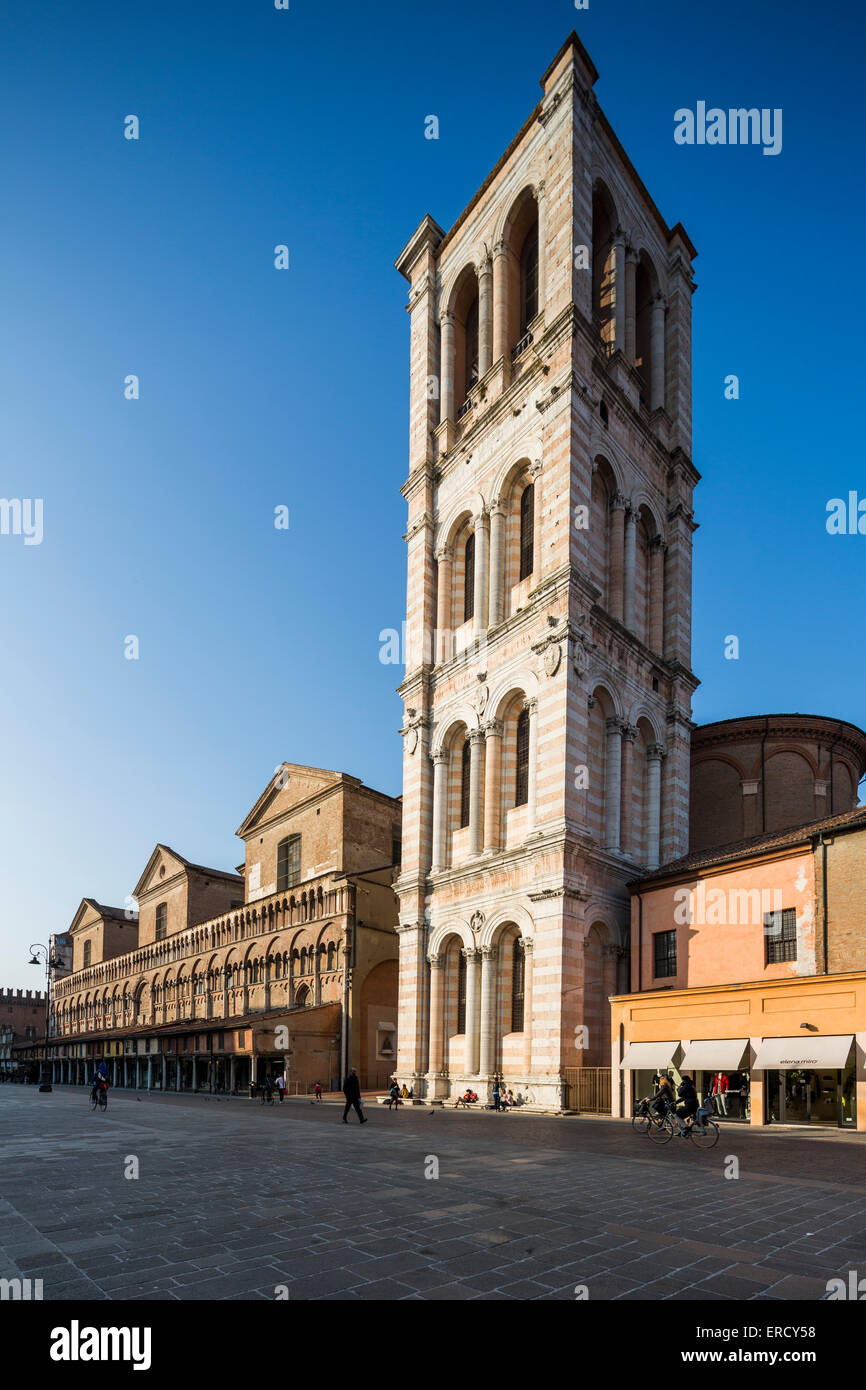 bell tower of Ferrara cathedral, Basilica Cattedrale di San Giorgio ...