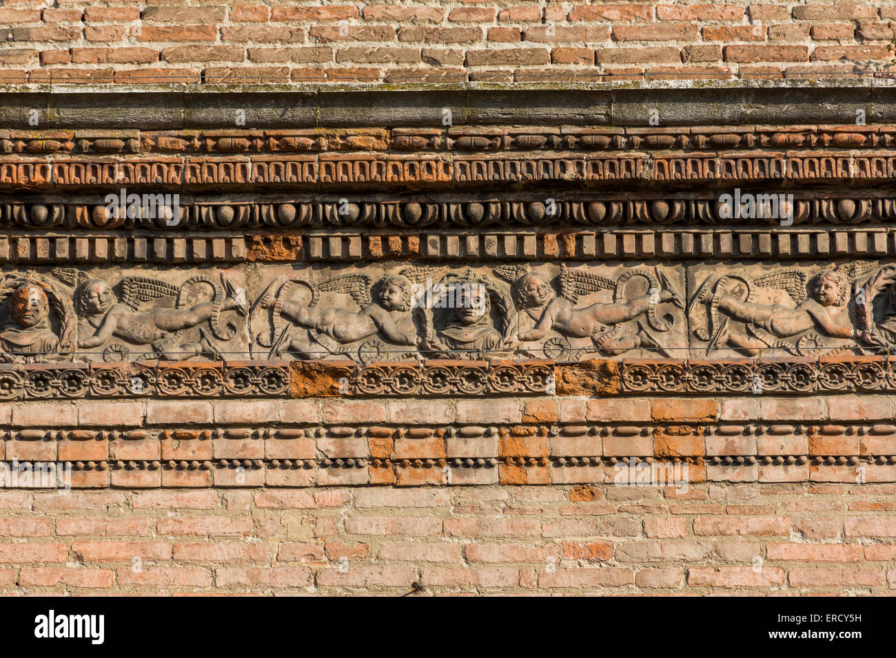 detail of terracotta work, church of San Francesco, Ferrara, Italy ...