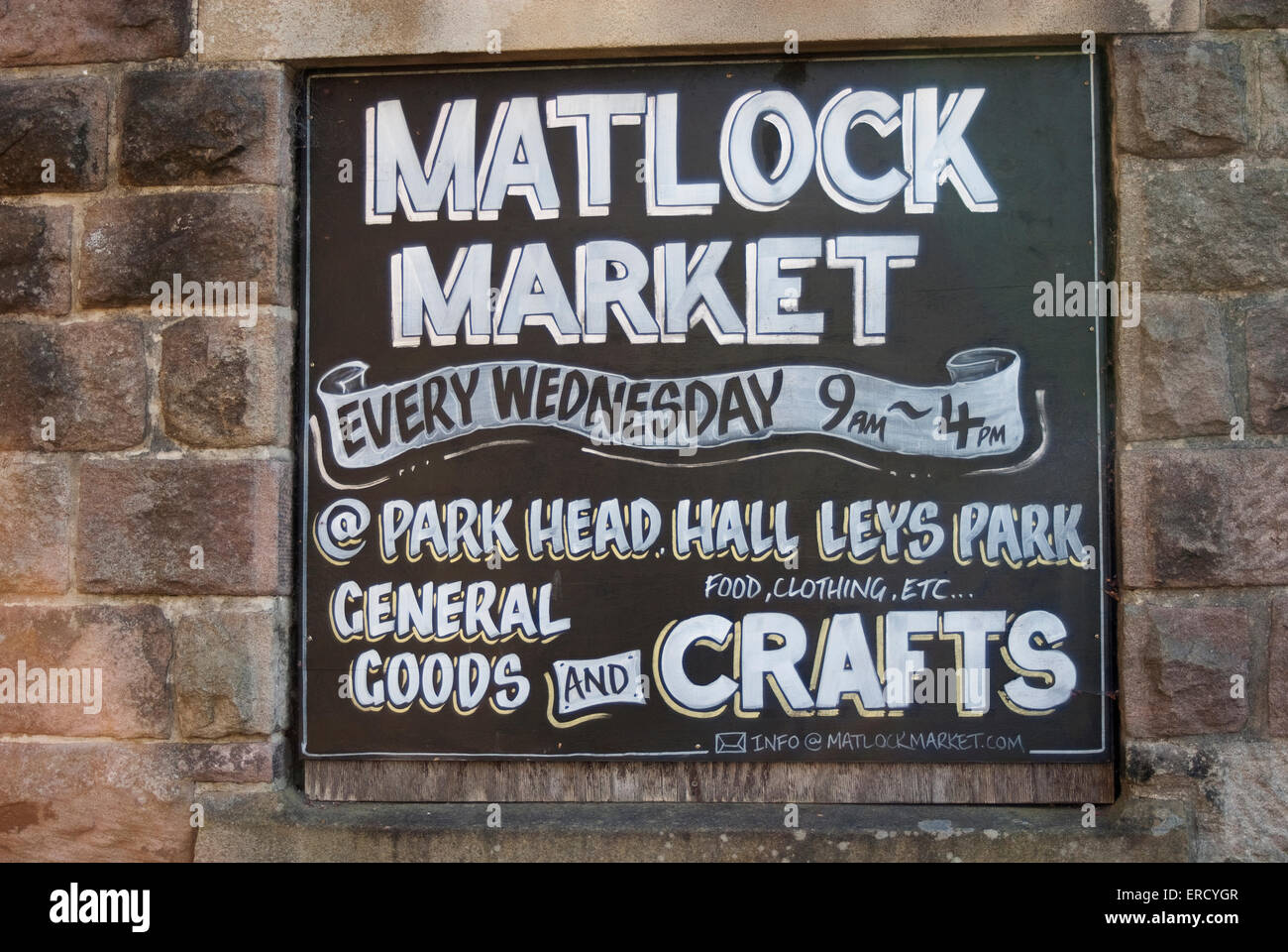 Documentary image from Matlock in Derbyshire showing a sign with ...