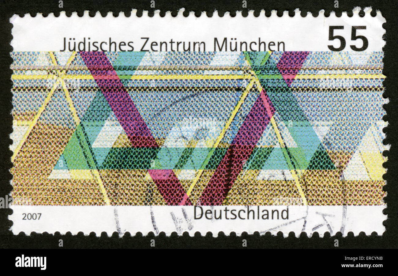 Germany,post mark,stamp, Jewish center in Munich Stock Photo - Alamy