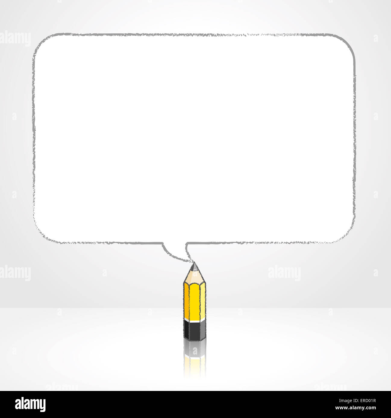 Yellow Lead Pencil with Reflection Drawing Smooth Rectangular Shaped ...