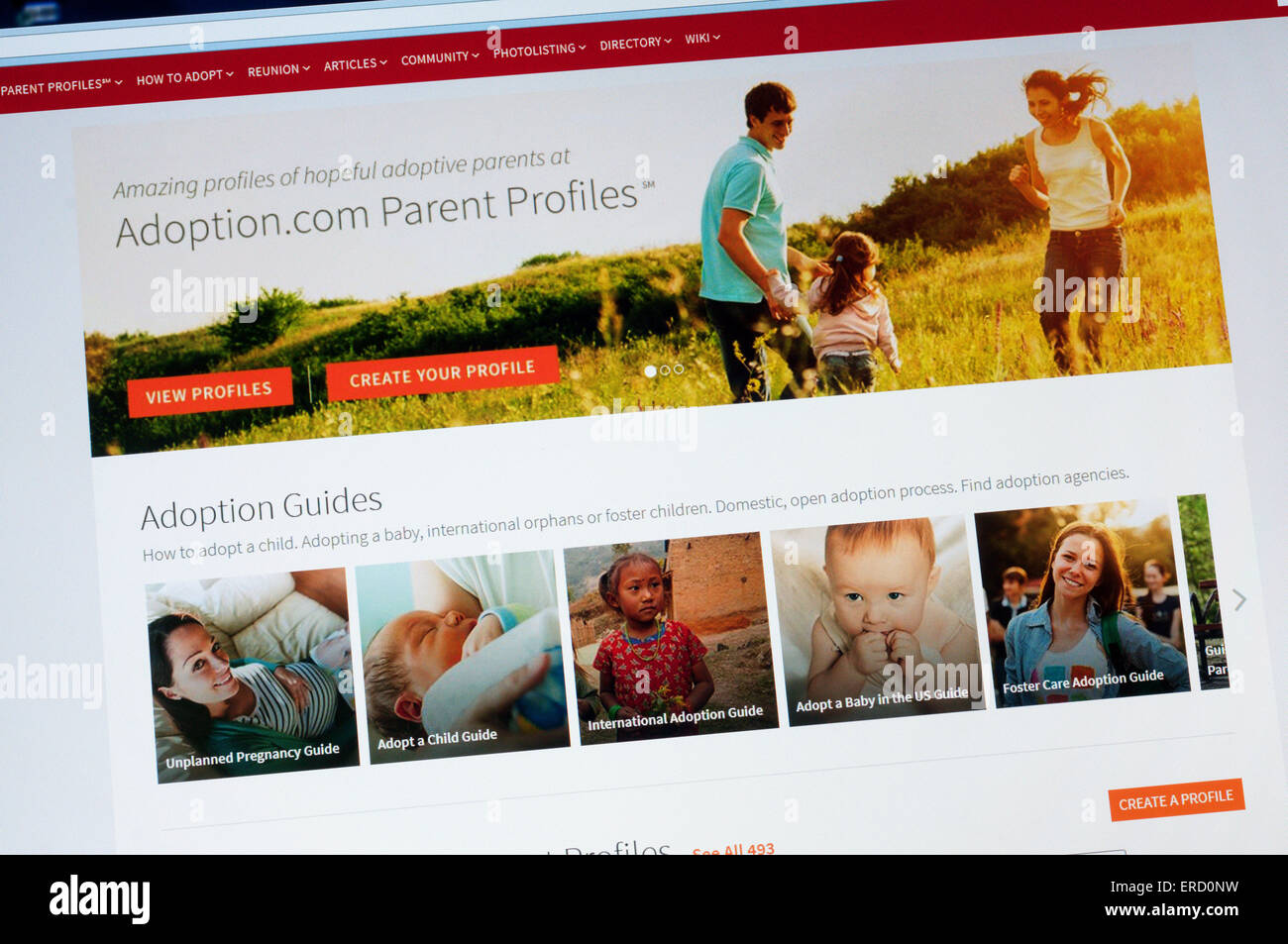 The home page of the Adoption.com website Stock Photo - Alamy