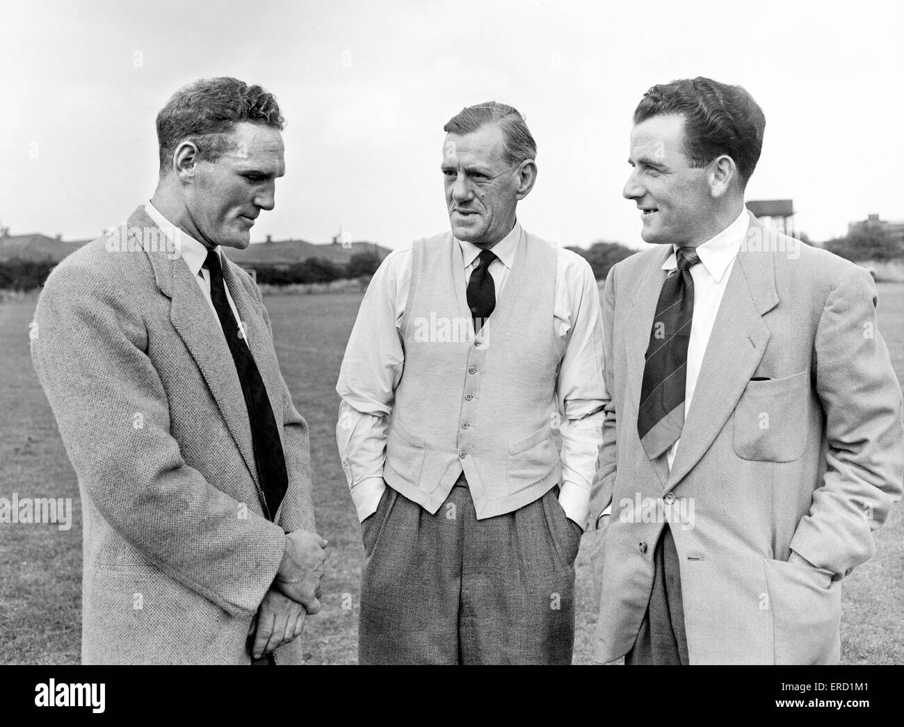 New Derby County manager Harry Storey (centre) with new players Paddy ...