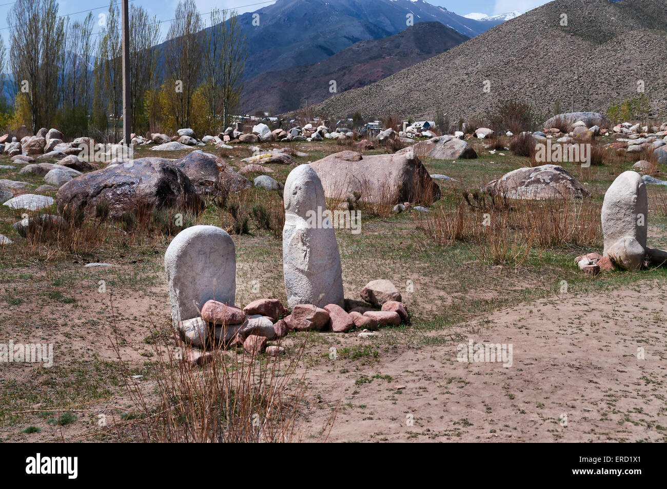 Ancient balbal statue. Dating from 8 th c BC - 5 th c. AN and located ...