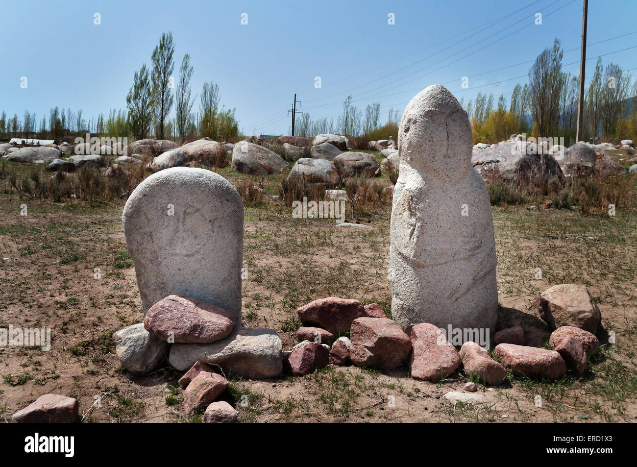 Ancient balbal statue. Dating from 8 th c BC - 5 th c. AN and located ...