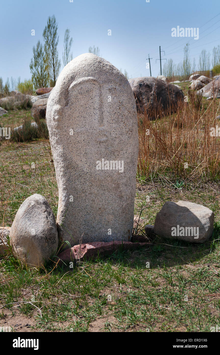 Ancient balbal statue. Dating from 8 th c BC - 5 th c. AN and located ...