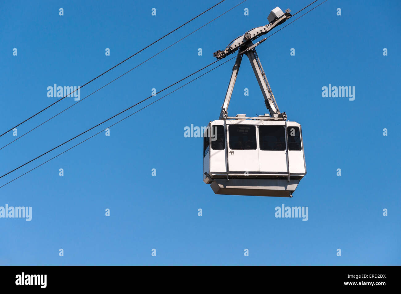 Cable car in the city of Gibraltar close to the top of Gibraltar rock ...